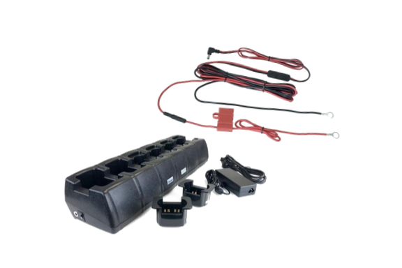 Relm KNG-P150 6 Bank Charger and Hard Wire Kit Bundle
